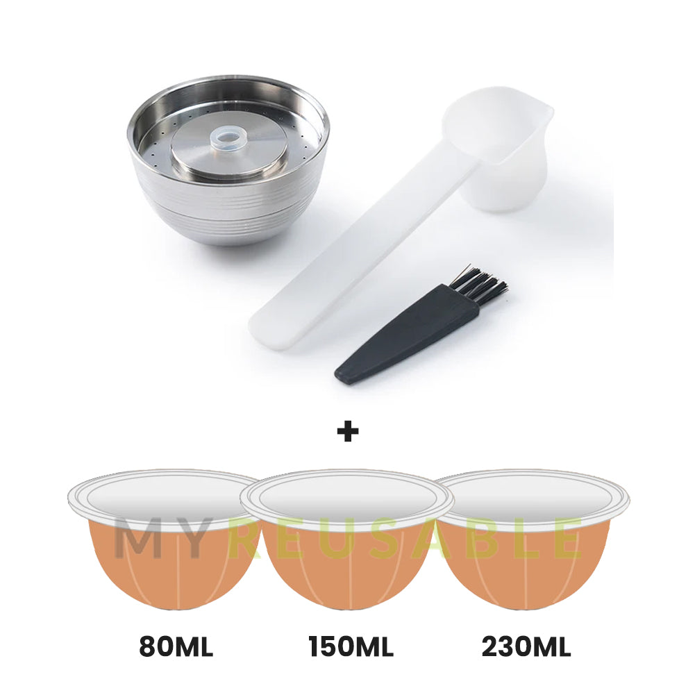 MYREUSABLE™ Reusable Capsule Compatible with Nespresso® Vertuo Plus Ma ...